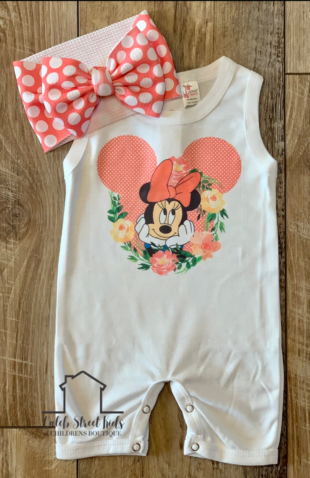 Minnie Floral Disney Baby Tank Romper Set / Baby Romper Shorts / MK ...