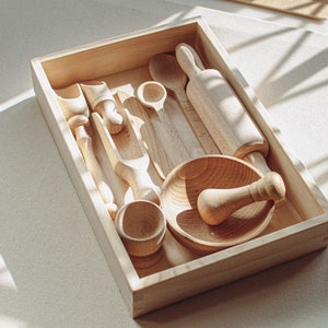 All in One Wooden Sensory Set, Wooden Sensory Box With 10 Tools, Wooden ...