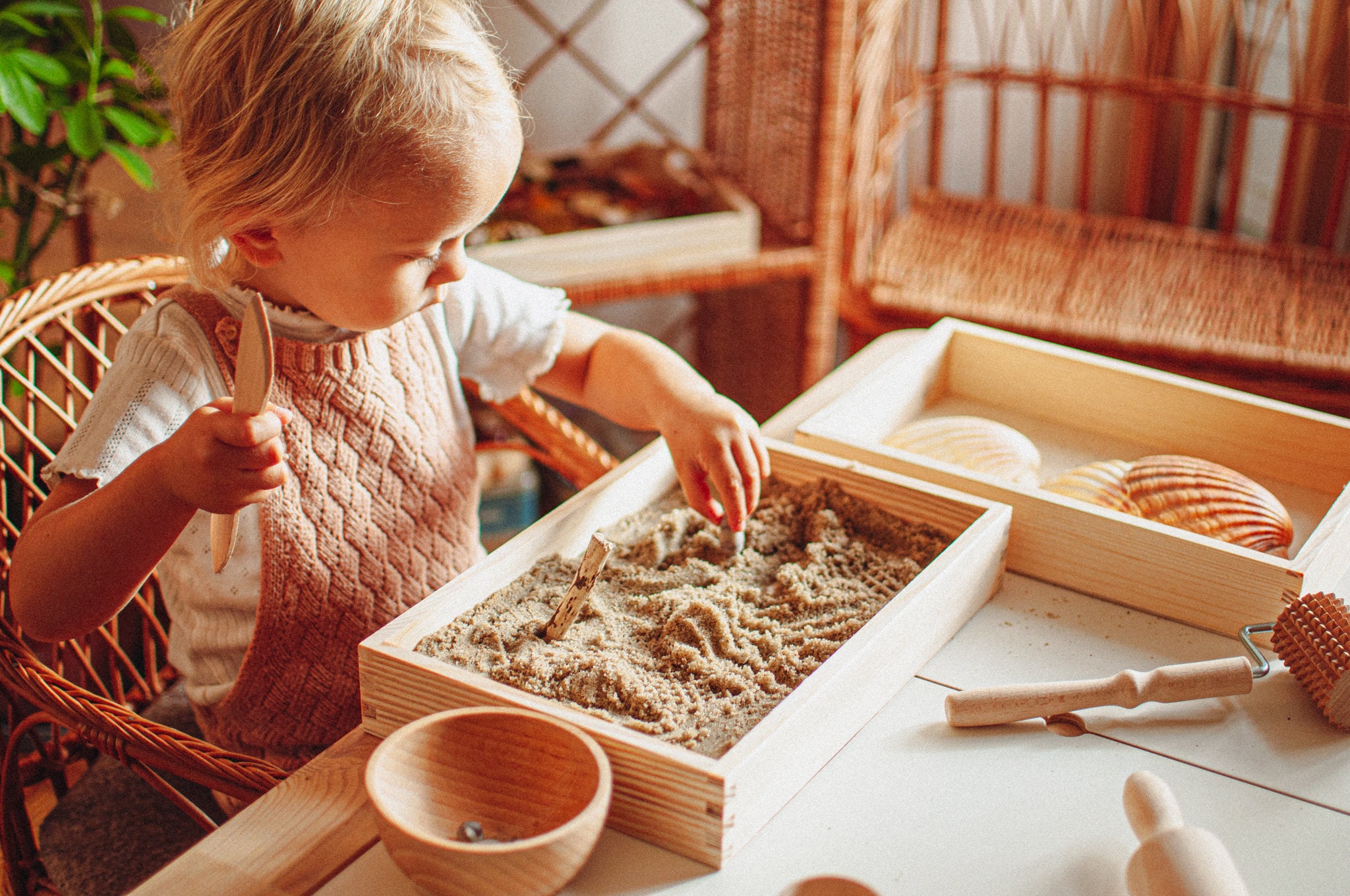 Kinetic Sand Sensory Bin, Kinetic Sand Sensory Kit, Waldorf Sand Tools ...
