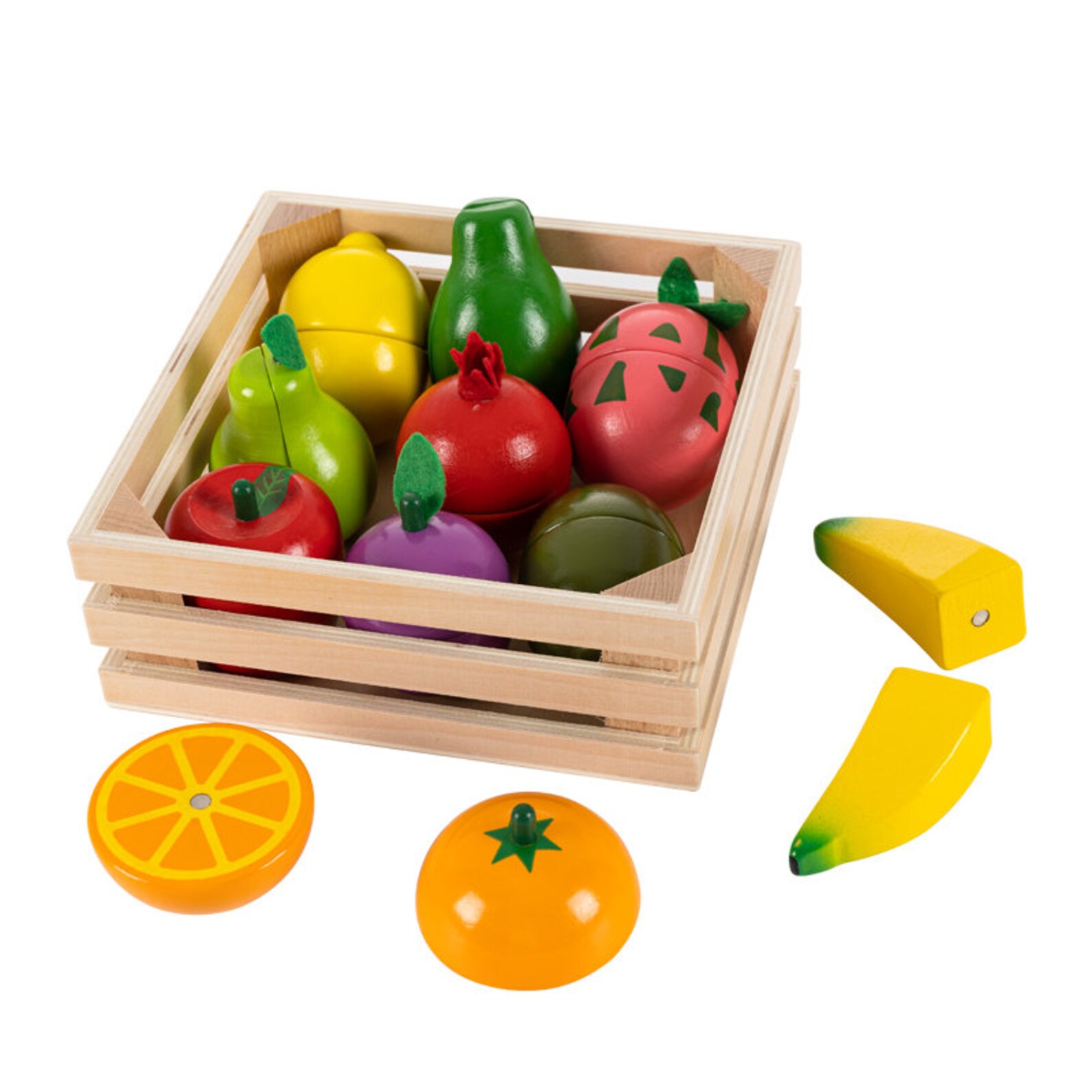 Wooden Fruits, Wooden Fruit Set, Wood Play Food, Toy Kitchen ...