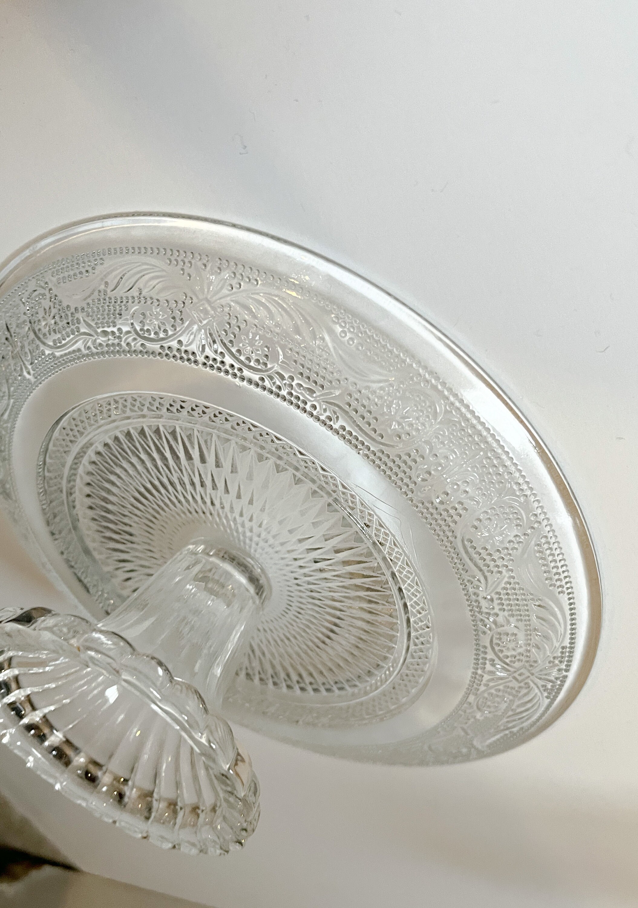 Pretty Decorative Glass Stand, Patisserie Footed Service Plate, Perfect ...