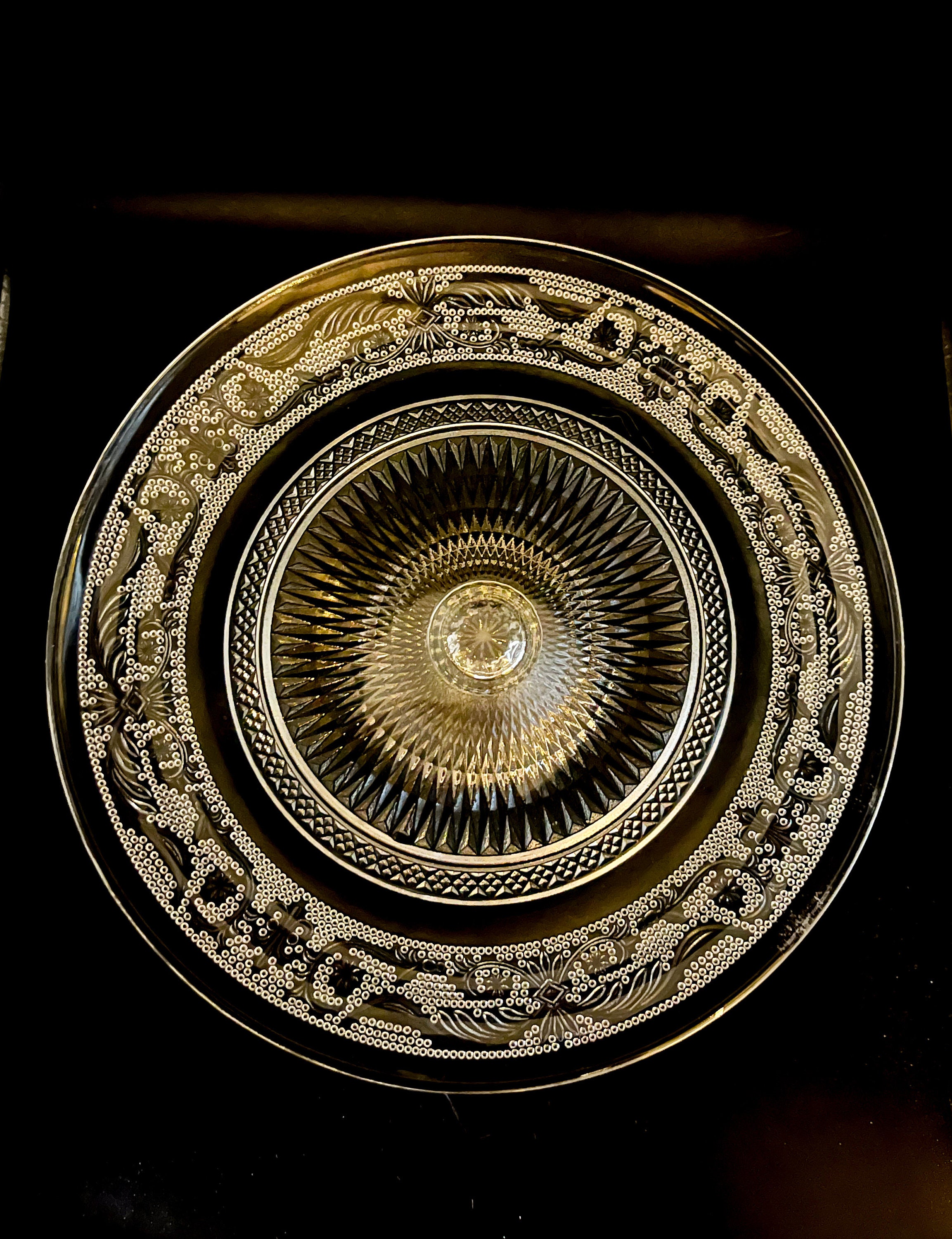 Pretty Decorative Glass Stand, Patisserie Footed Service Plate, Perfect ...