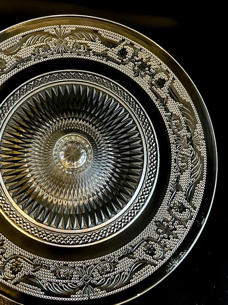 Pretty Decorative Glass Stand, Patisserie Footed Service Plate, Perfect ...