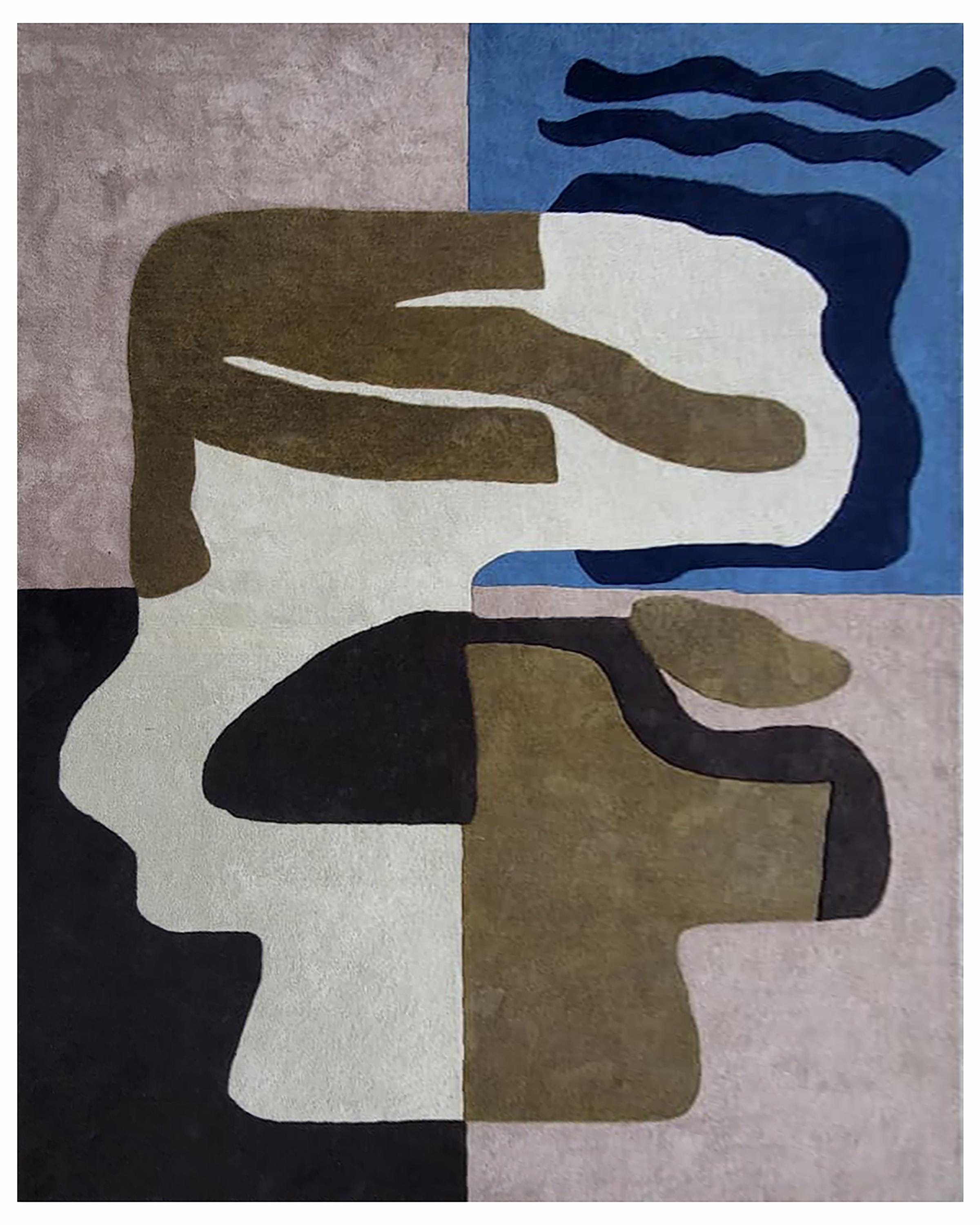 Modern Abstract Wool Rug 8x10 – Handwoven Area Carpet - Etsy