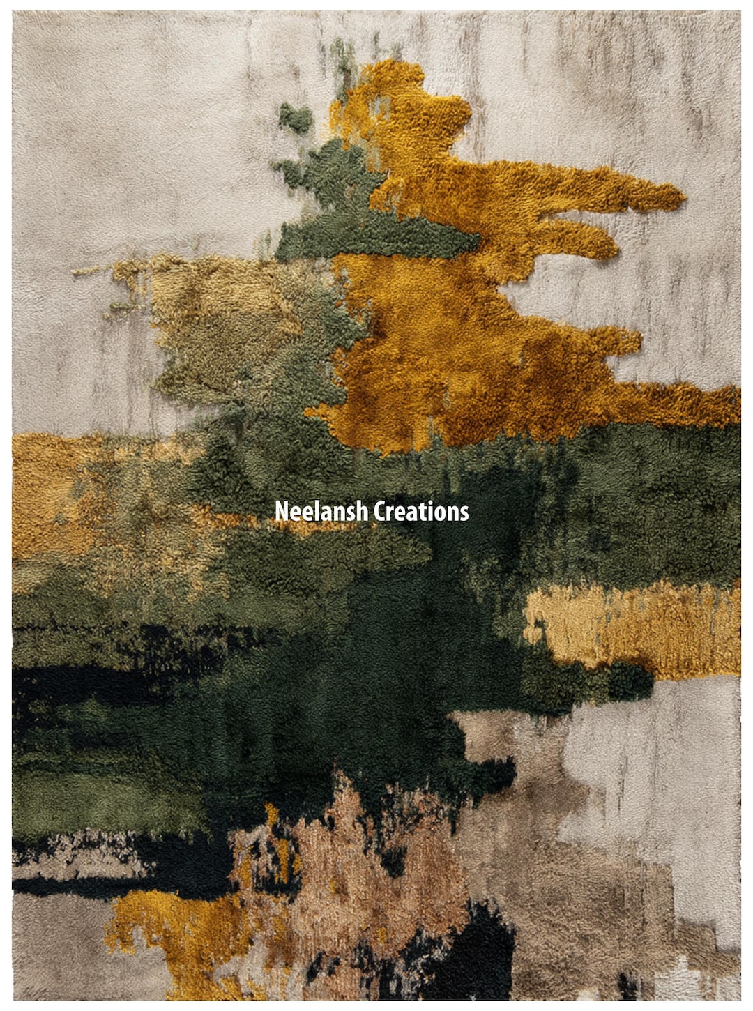 Handmade Abstract Wool Area Rug 8x10 – Durable Modern Carpet - Etsy