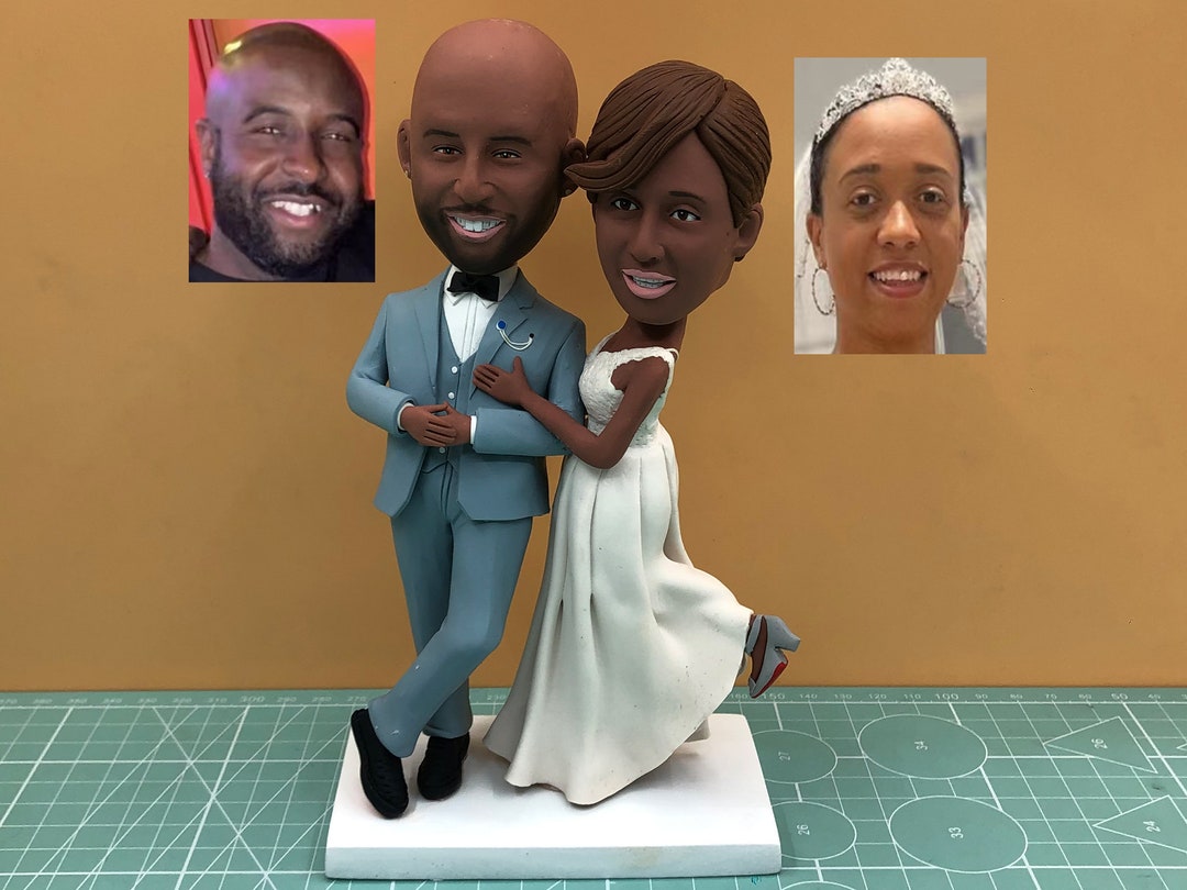 Custom Bobblehead Wedding Cake Topper Personalized Wedding - Etsy
