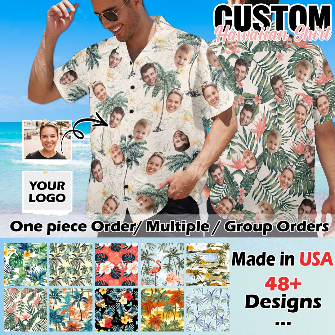 Custom Face Hawaiian Shirts Custom Hawaiian Shirts With Logos Custom ...