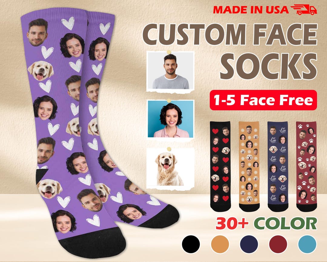 Custom Photo Sock Custom Socks Personalized Picture Socks Couple Gift ...
