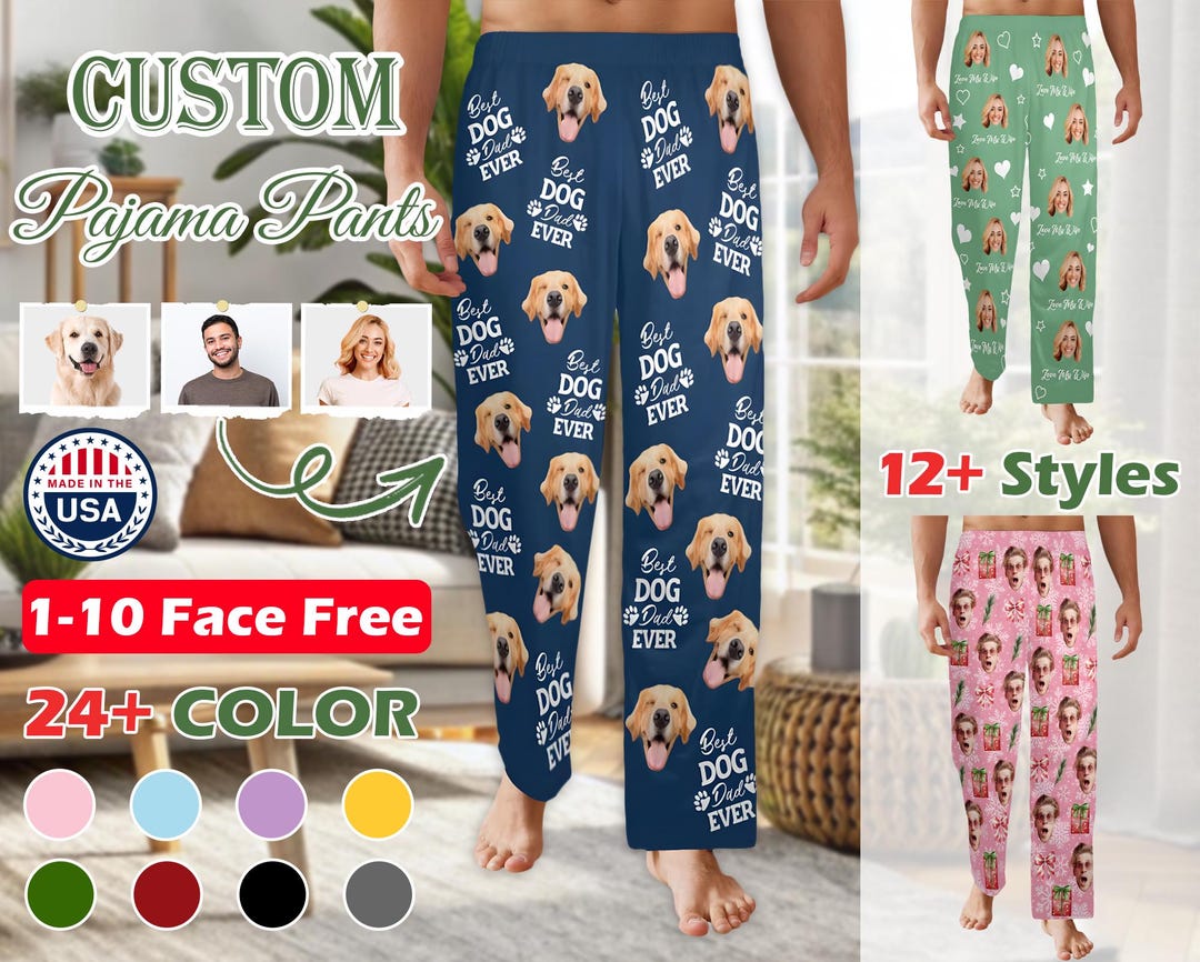 Custom Face Pajama Pants for Women Men Custom Pajama Pants With Face ...