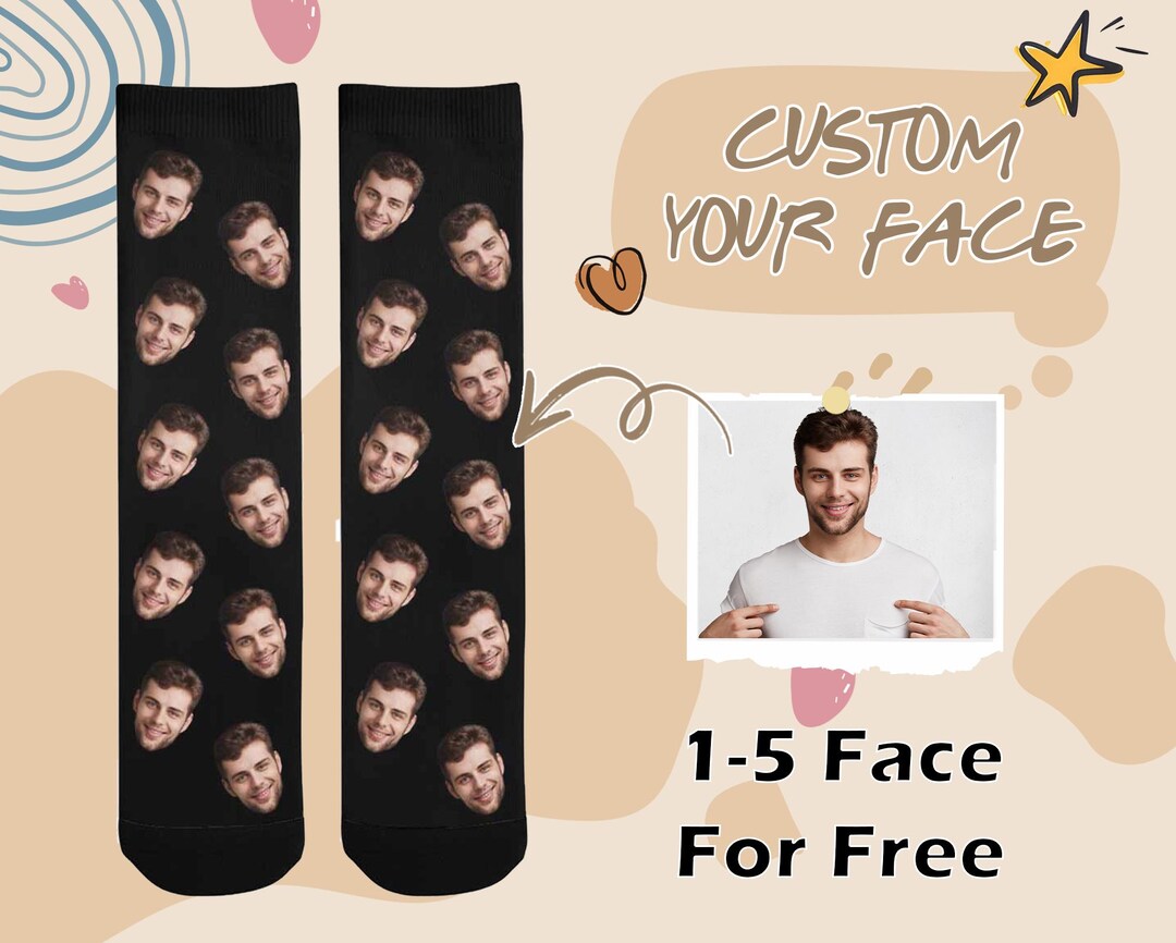 Custom Face Socks Custom Friend Photo Socks Funny Faces on Socks Custom ...