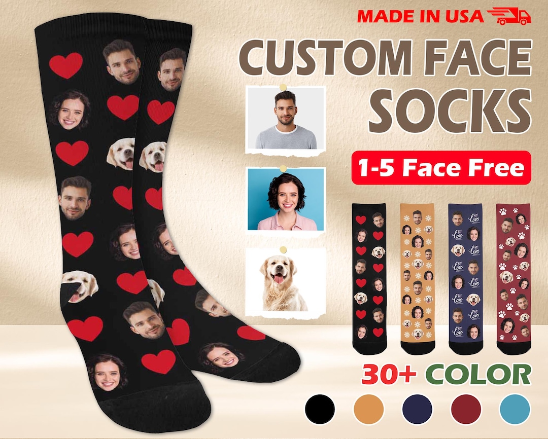 Customized Face Socks Put Any Faces on Socks Custom Printed Socks Funny ...