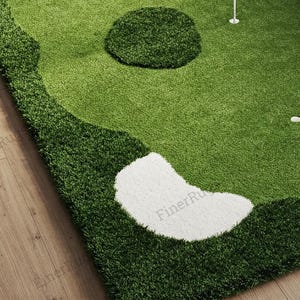 Deep Green Golf Course Low High Texture Hand Tufted Abstract Wool Rugs ...