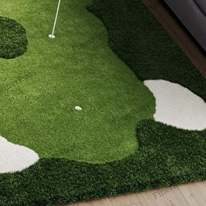 Deep Green Golf Course Low High Texture Hand Tufted Abstract Wool Rugs ...
