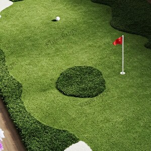 Deep Green Golf Course Low High Texture Hand Tufted Abstract Wool Rugs ...