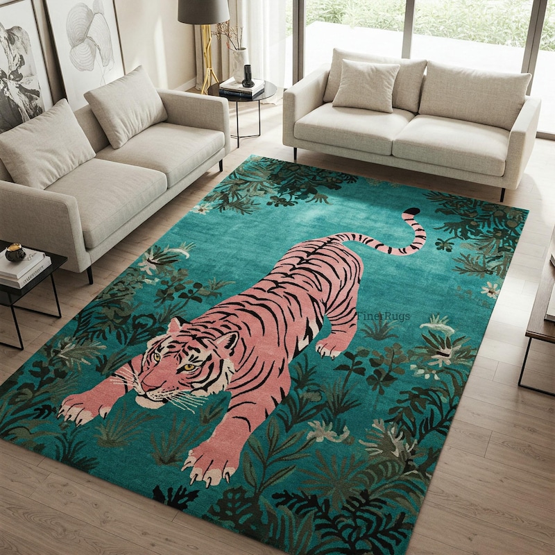 Pink Animal Rug - Etsy