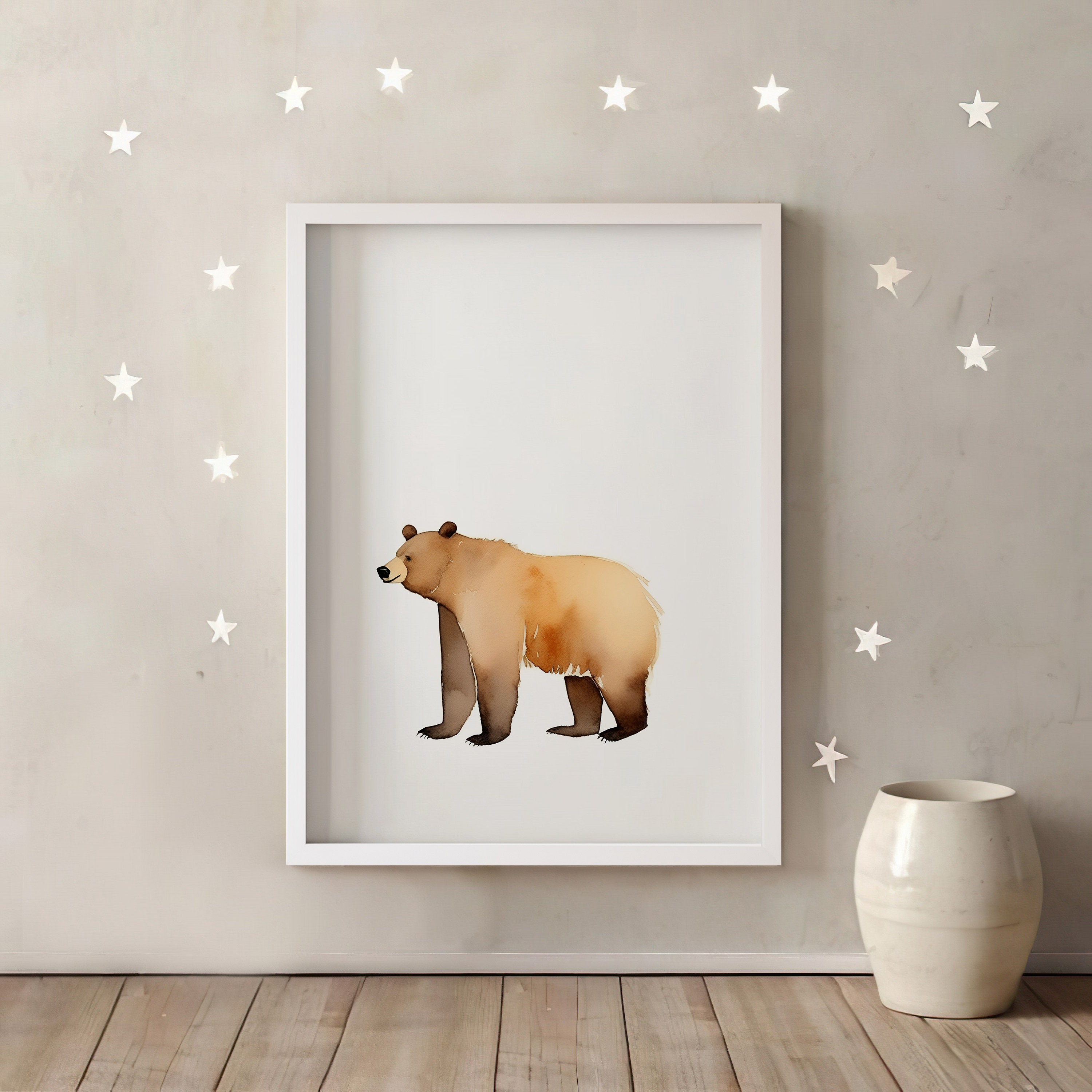 Kids Poster Animal Print Nursery Wall Decor Baby Shower Gift Childrens ...