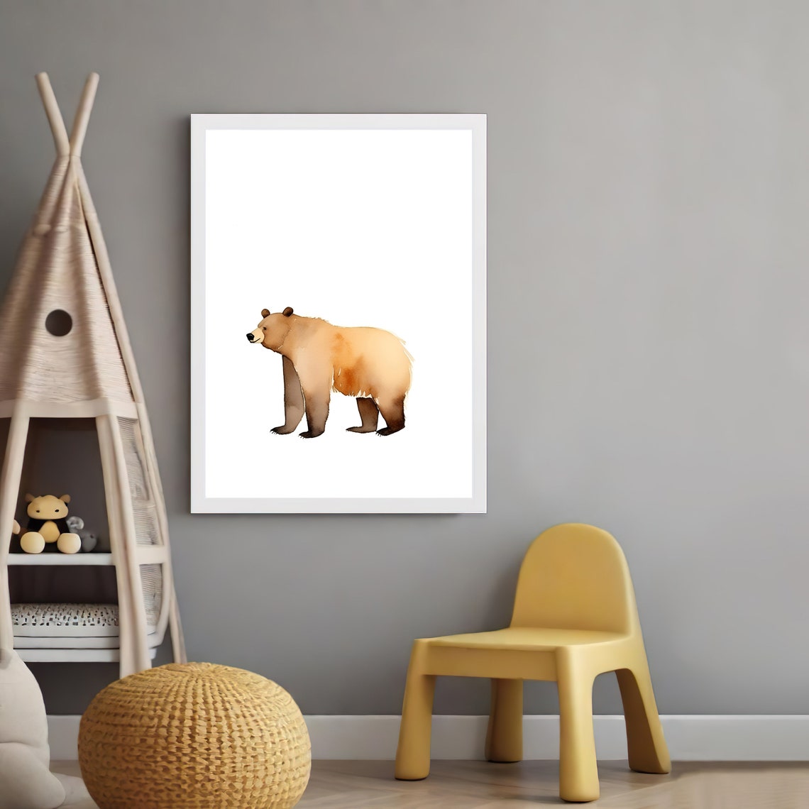 Kids Poster Animal Print Nursery Wall Decor Baby Shower Gift Childrens ...