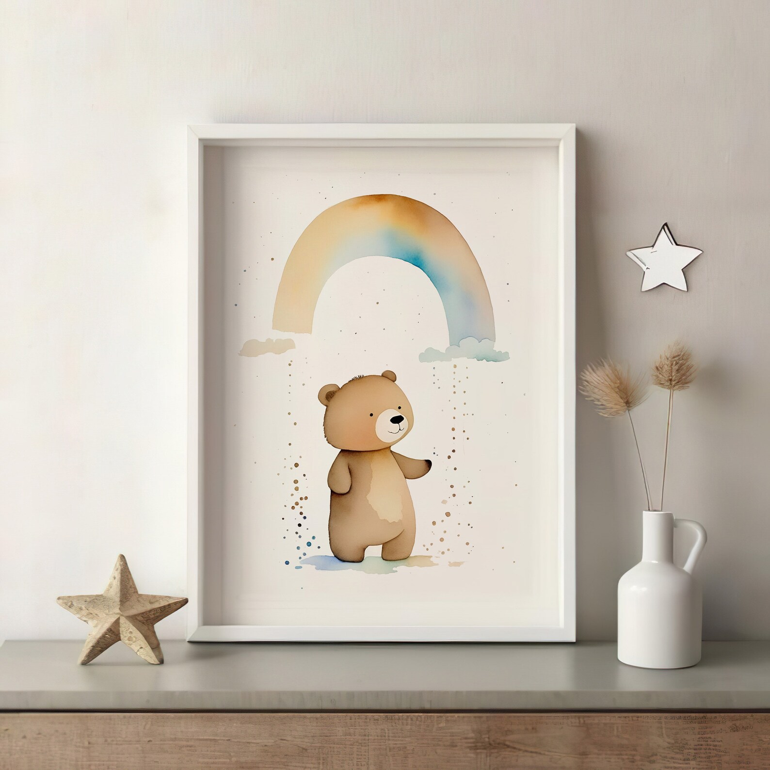 Kids Poster Animal Print Nursery Wall Decor Baby Shower Gift Childrens ...