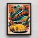 Poster Yellow Volkswagen Beetle Framed Poster Vintage Car Classic Car ...