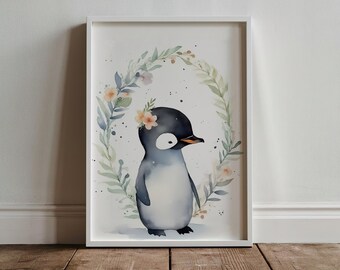 Kids Poster Animal Print Nursery Wall Decor Baby Shower Gift Childrens ...