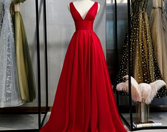 Red Satin Wedding Dress - Etsy