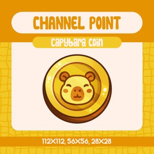Kawaii Capybara Gold Coin Channel Point Icon for Twitch, Adorable Coin ...