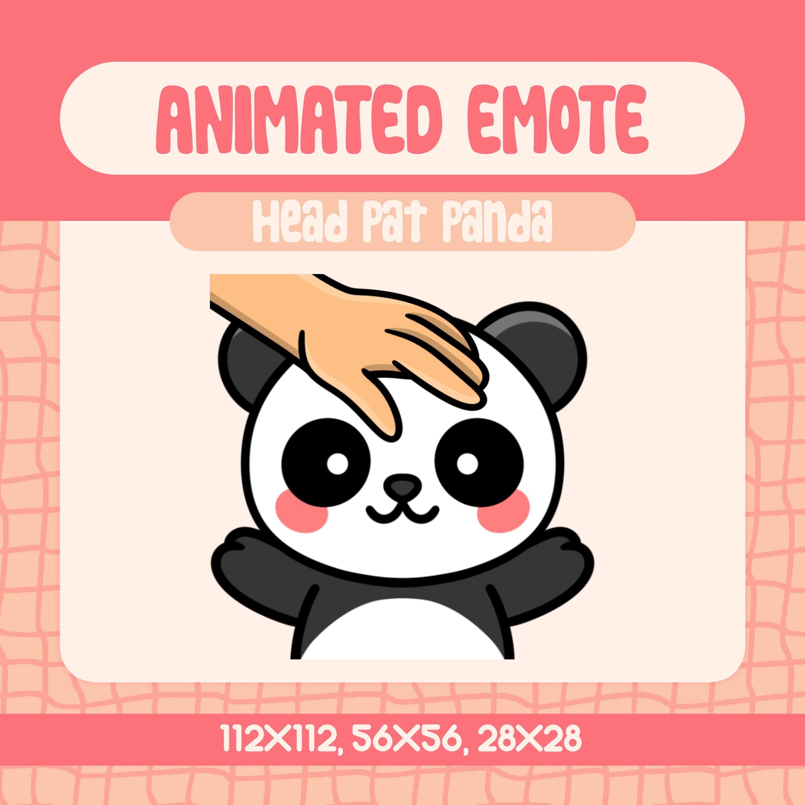 Kawaii Panda Head Pat Animated Emote, Twitch and Discord (GIF Digital ...