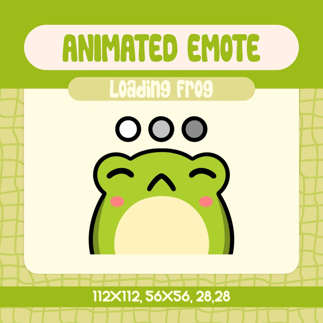 Animated Loading Frog Emote for Streamers, Kawaii Thinking Frog Twitch ...