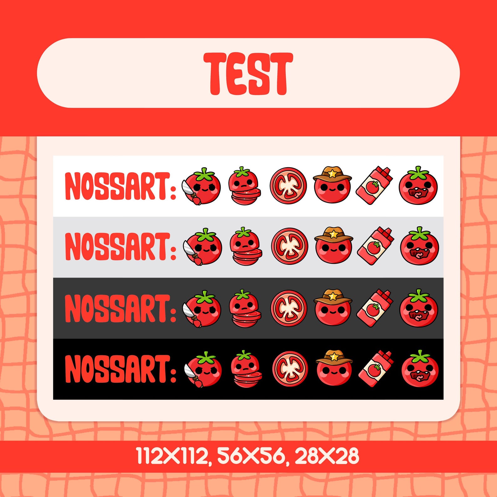Kawaii Tomato Emotes Pack, Twitch and Discord Streamer Set (digital ...