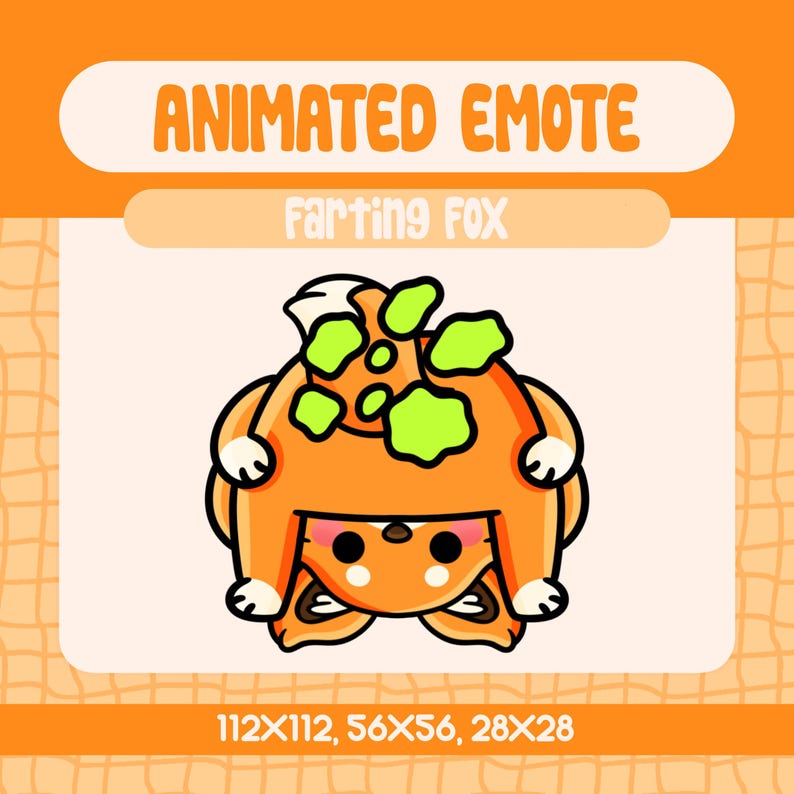Kawaii Farting Fox Animated Emote for Twitch, Discord (digital Download ...