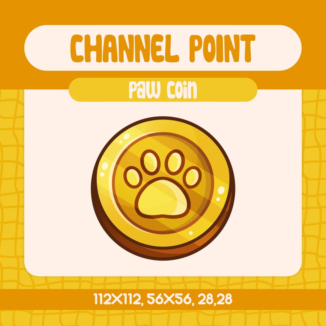 Paw Coin Channel Points Emote for Twitch and Kick, Twitch Paw Emotes ...
