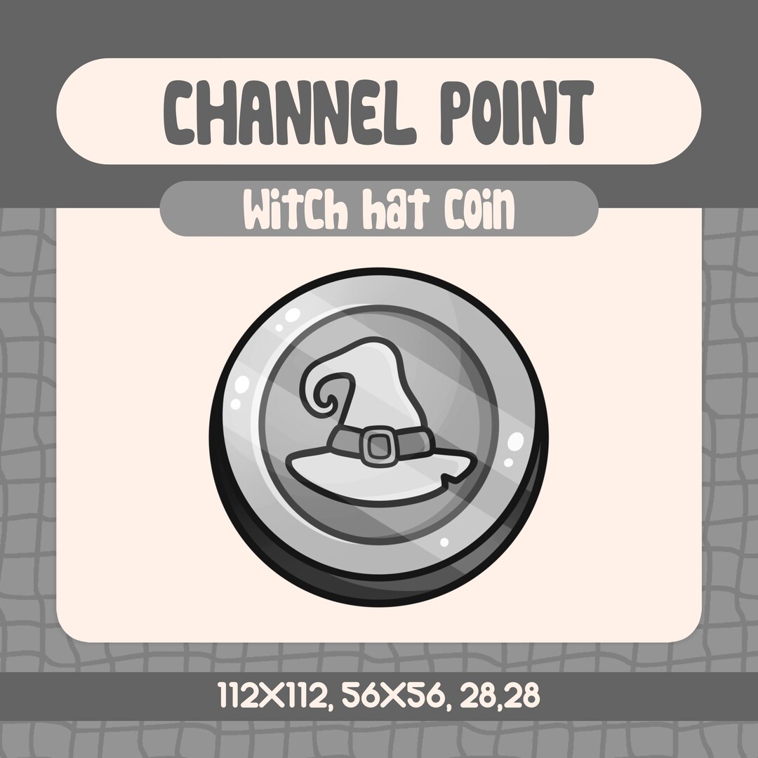 Silver Witch Hat Coin Channel Point Icon for Twitch, Magical Witch Hat ...