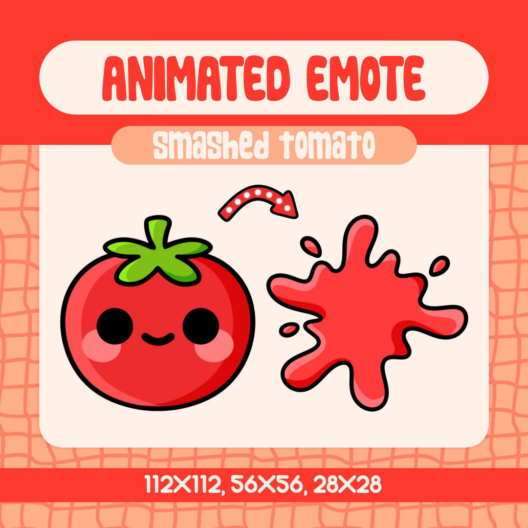 Smashed Tomato Animated Emote for Twitch and Discord, Funny Fruit Rage ...