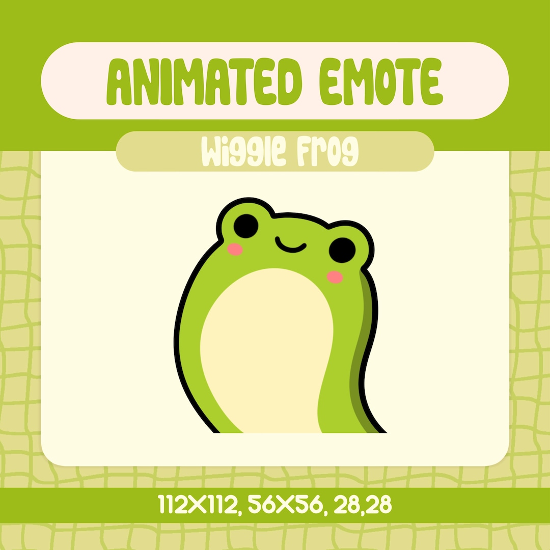 Wiggle Frog Animated Twitch Emote: Playful Green Design (digital ...
