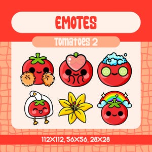 Kawaii Tomato Emotes Pack: Cheerleader, Spa, Heart - Twitch & Discord ...