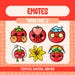 Kawaii Tomato Emotes Pack: Cheerleader, Spa, Heart - Twitch & Discord ...