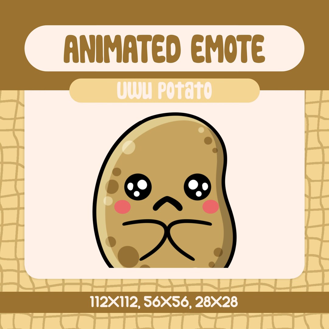 Kawaii Uwu Potato Animated Emote for Twitch and Discord, Adorable ...