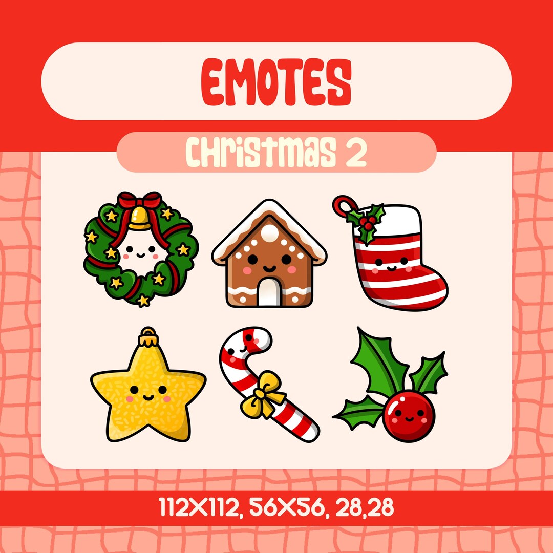 Kawaii Christmas Emote Set for Twitch, Cute Gingerbread House, Xmas ...