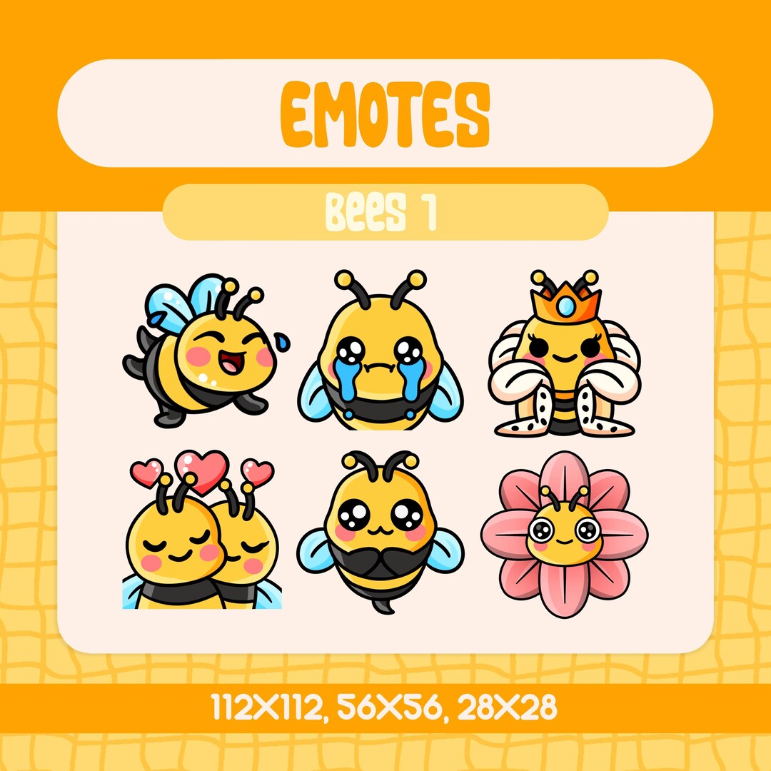 Kawaii Bee Emotes Pack, Twitch/discord Streamer Chat (digital Download ...