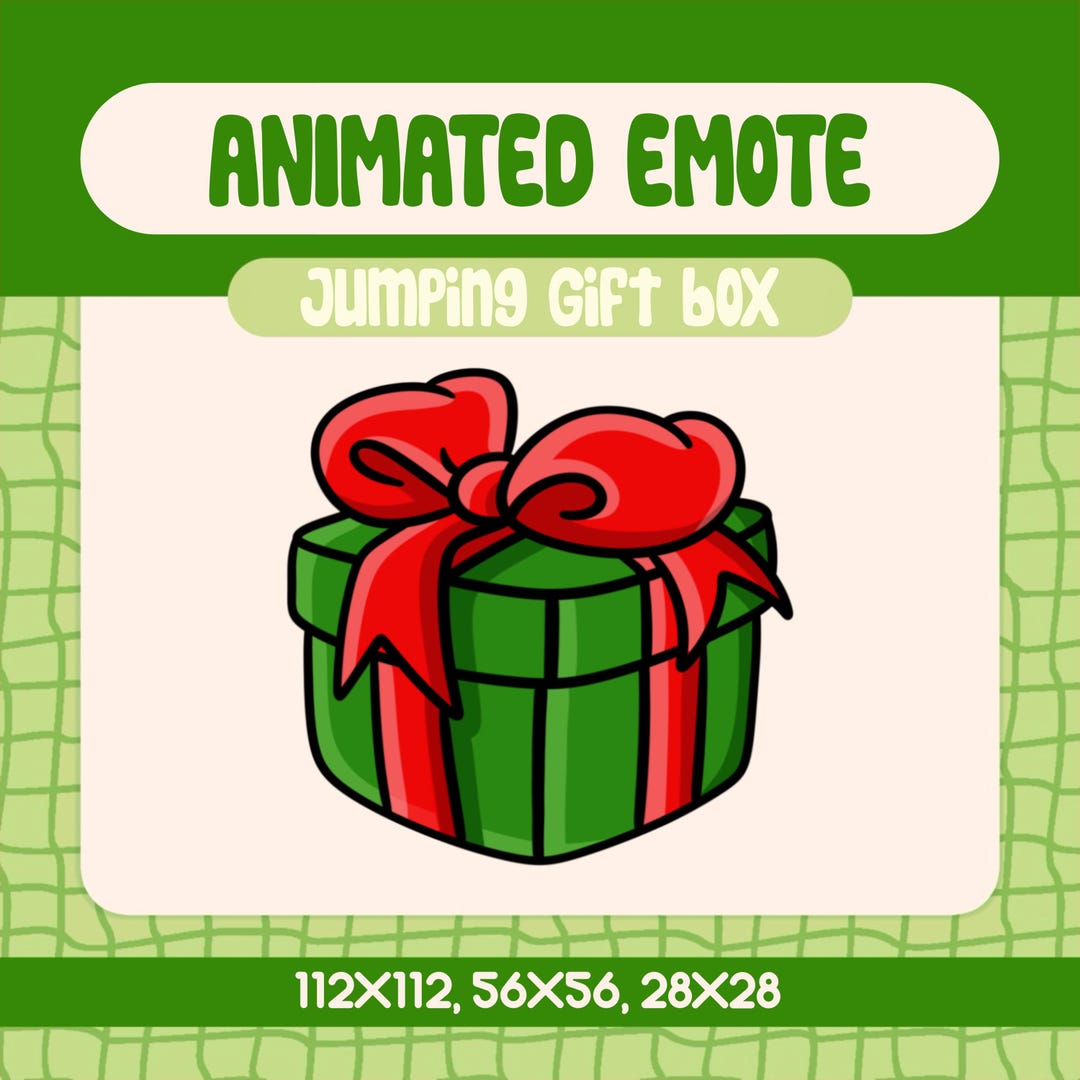Kawaii Jumping Gift Box Animated Emote for Twitch and Discord, Cute ...