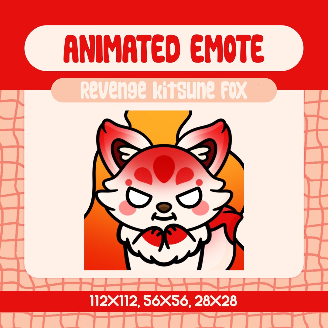 Revenge Kitsune Fox Animated Emote for Twitch, Angry Red Fox Plotting ...