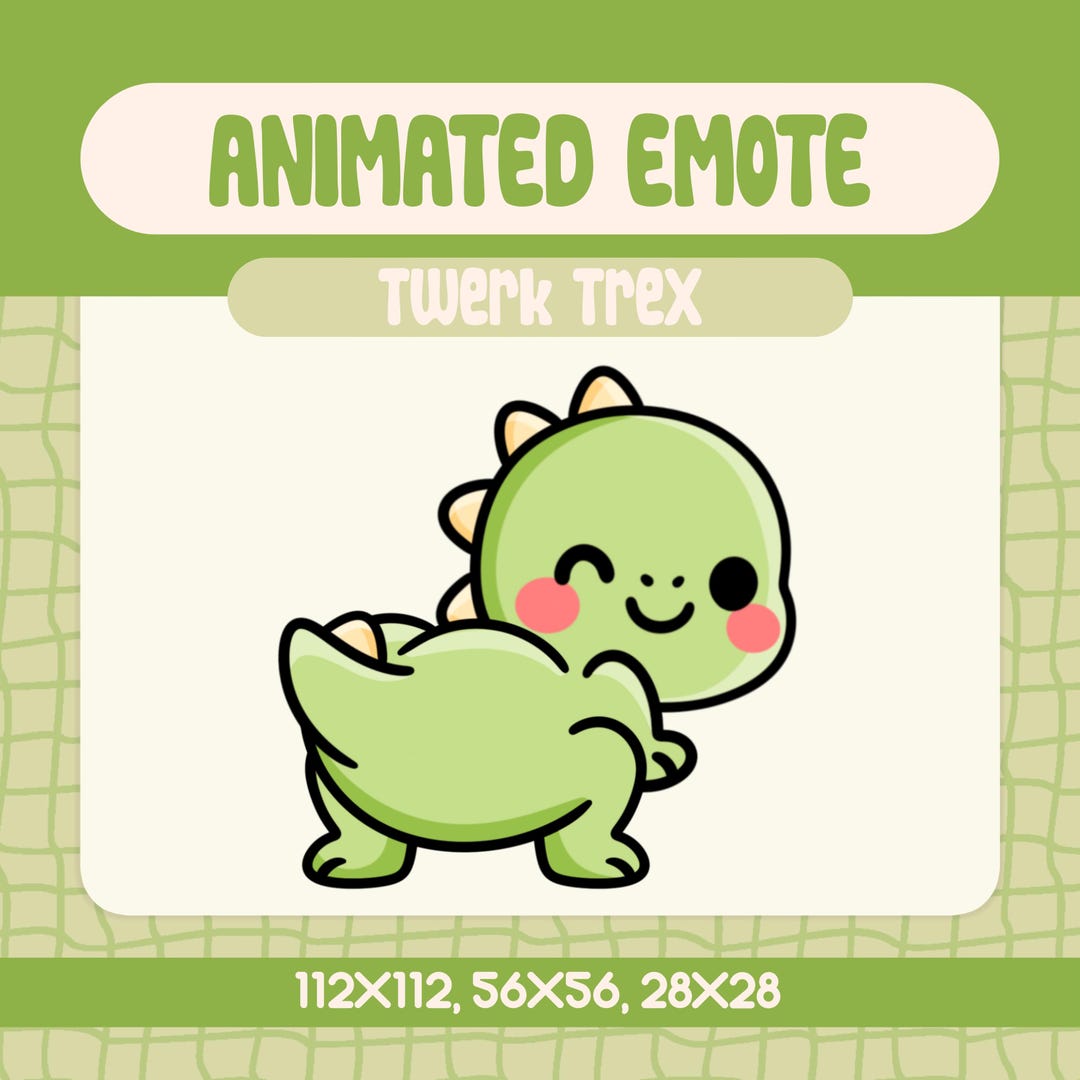 Kawaii Twerking Trex Emote for Twitch and Discord, Funny Dinosaur Booty ...