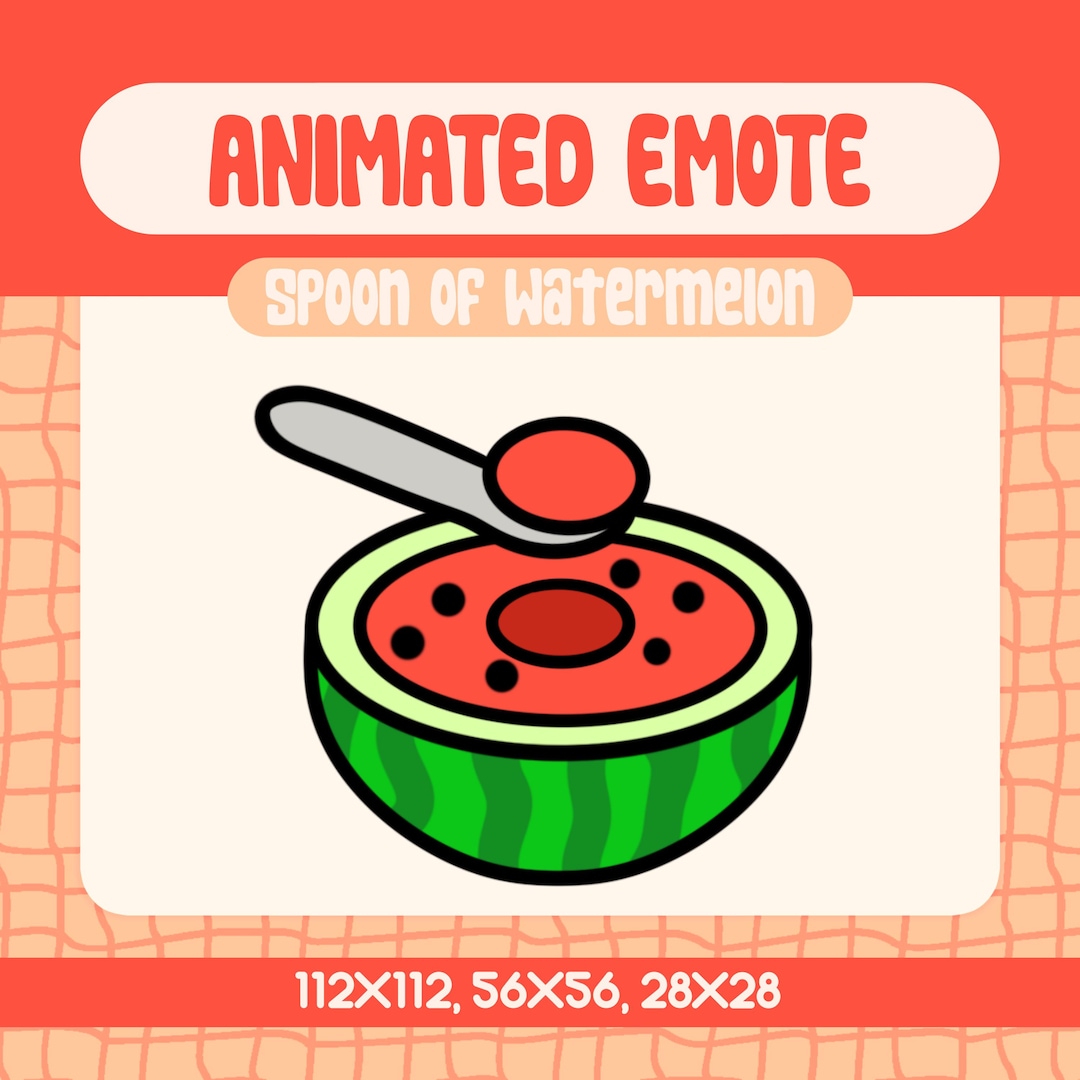 Watermelon Spoon Animated Emote for Twitch and Discord, Cute Fruit ...