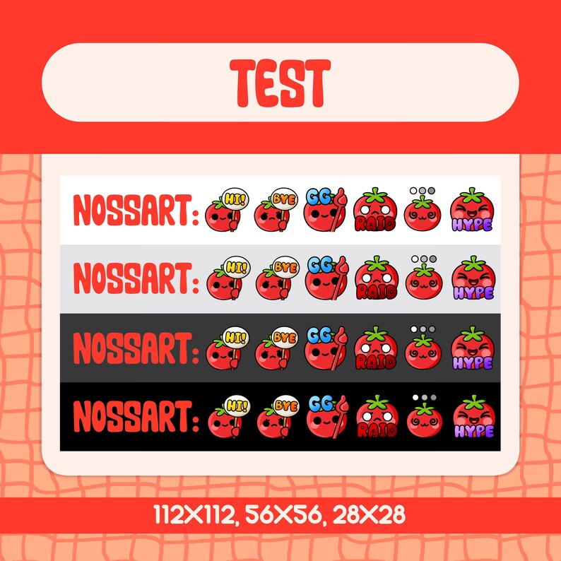 Kawaii Tomato Emotes Pack, Twitch Discord Stream (digital Download) - Etsy