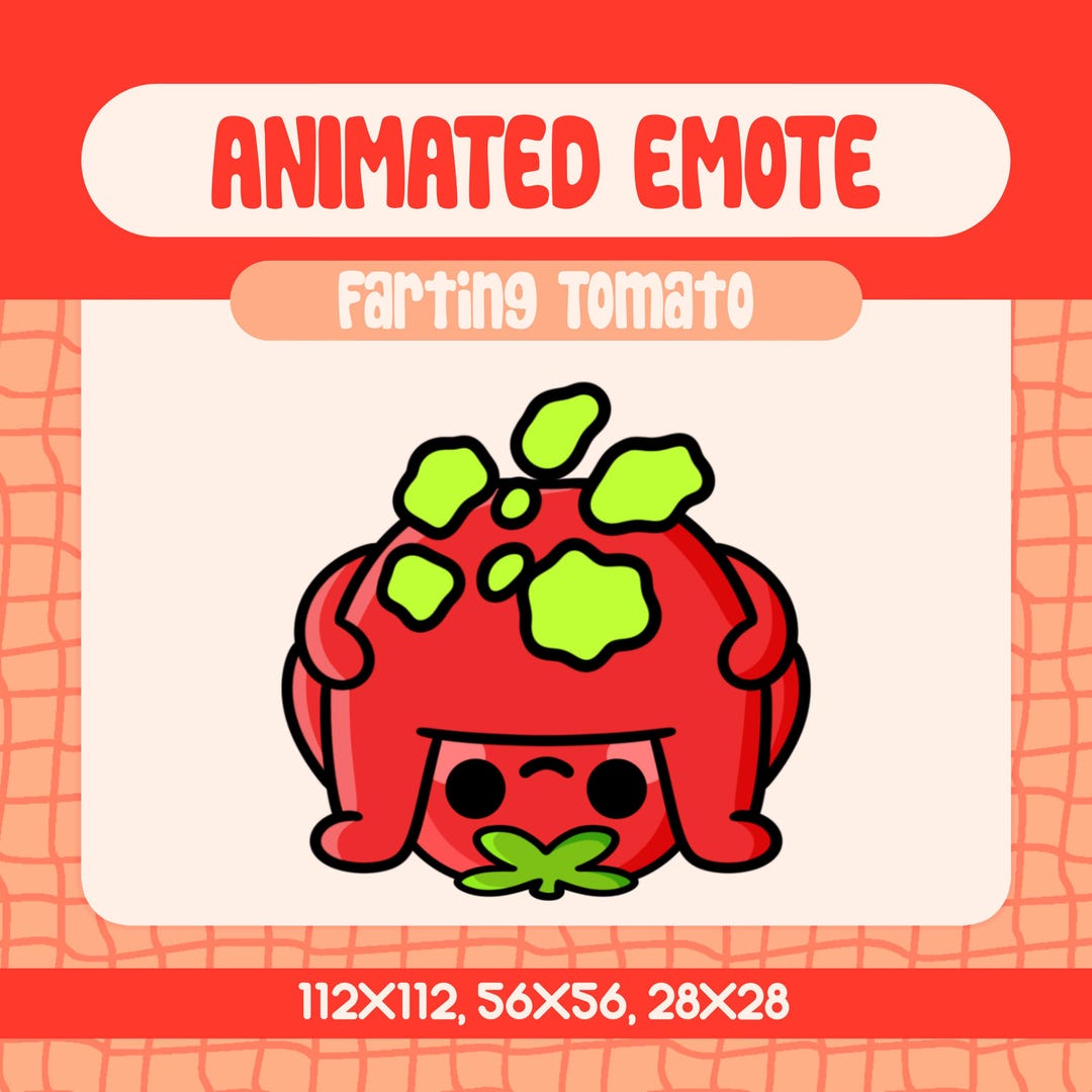Farting Tomato Animated Emote for Twitch and Discord, Funny Kawaii ...