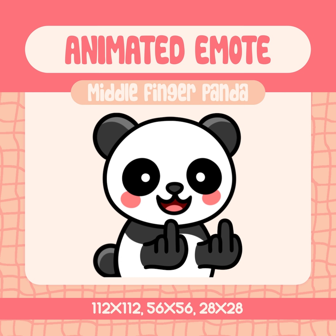 Kawaii Middle Finger Panda Animated Emote (digital Download) - Etsy