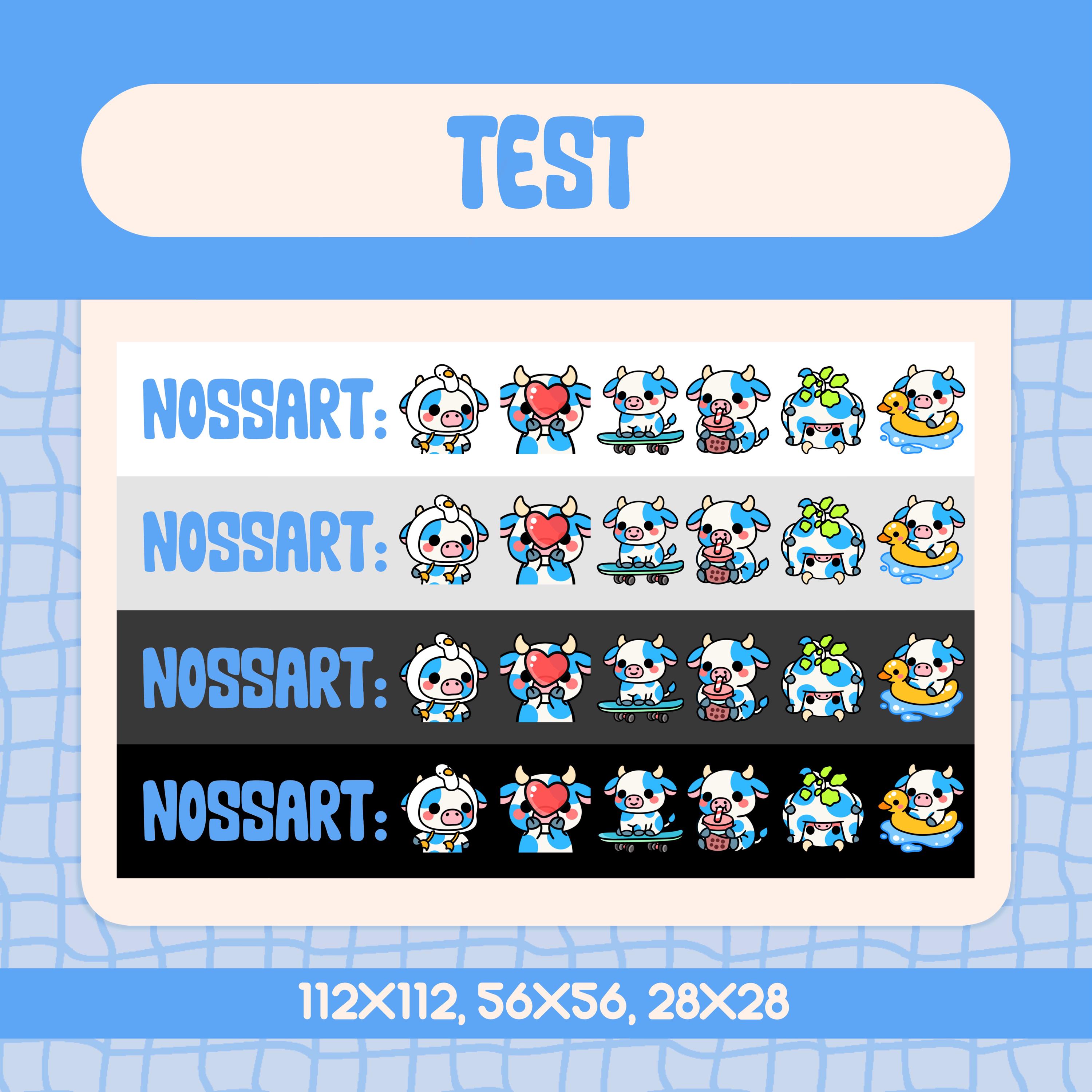 32 Kawaii Blue Cow Emotes for Twitch and Discord Streamers, Ultimate ...