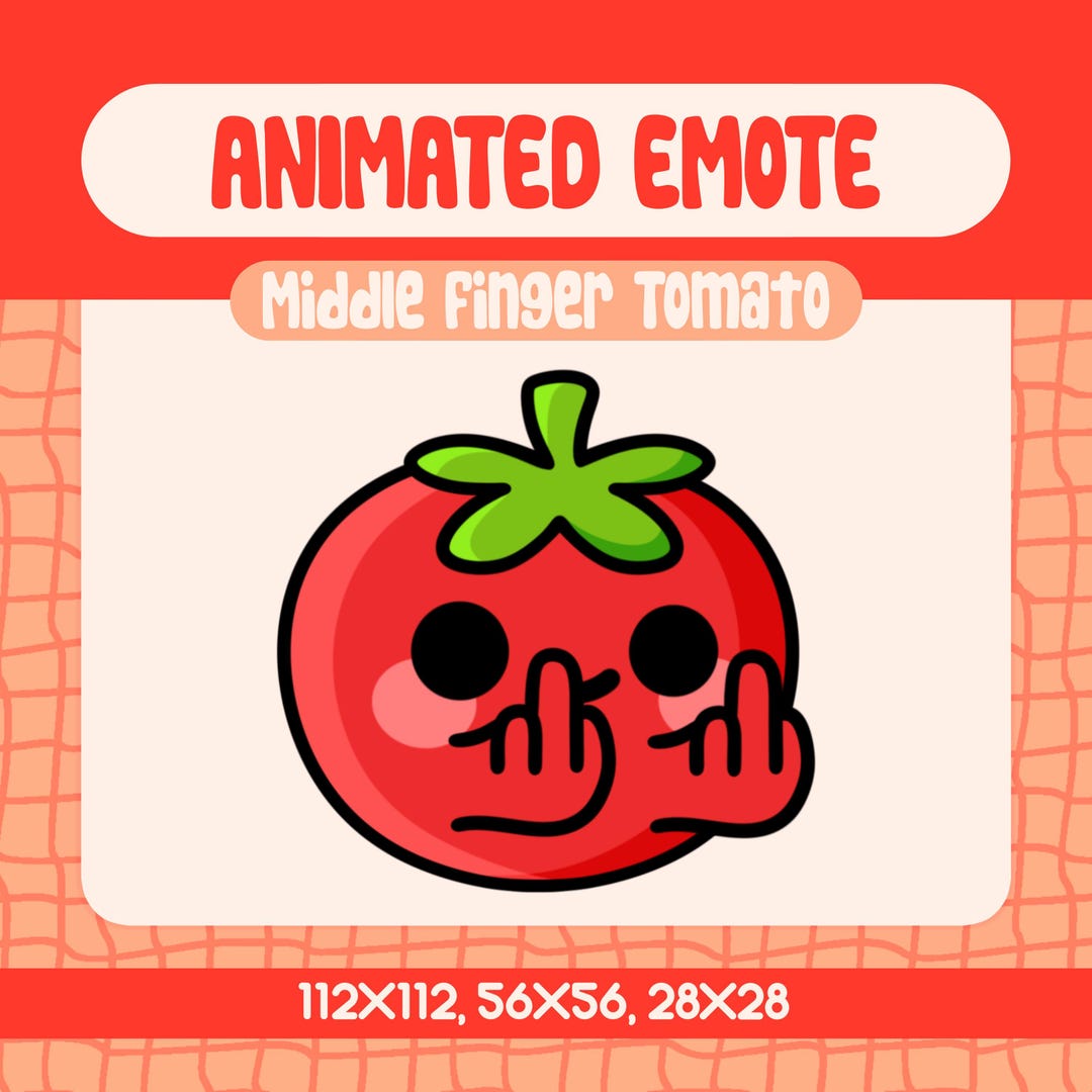 Middle Finger Tomato Animated Emote for Twitch and Discord, Kawaii ...