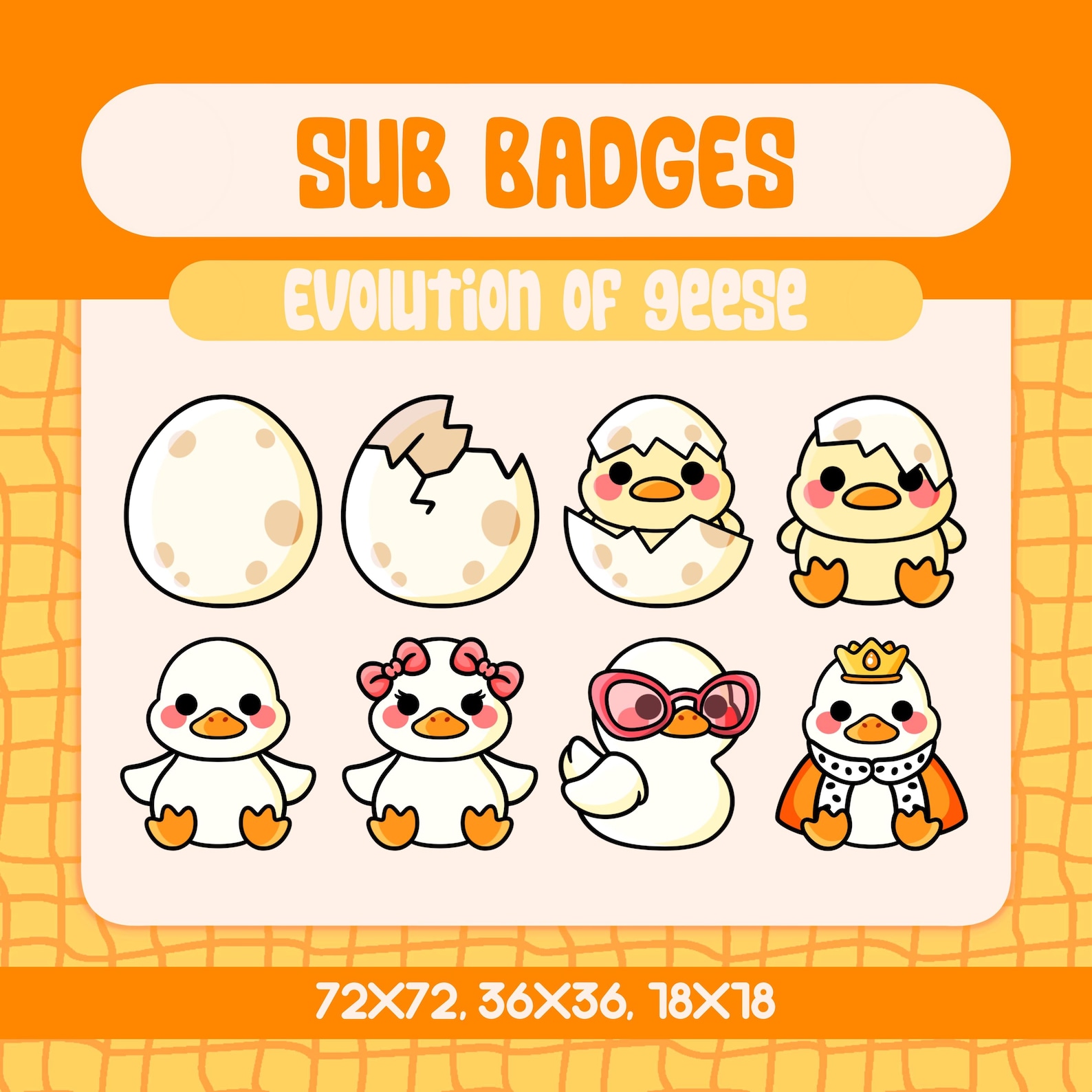 Kawaii Goose Evolution Sub Badges for Twitch (digital Download) - Etsy