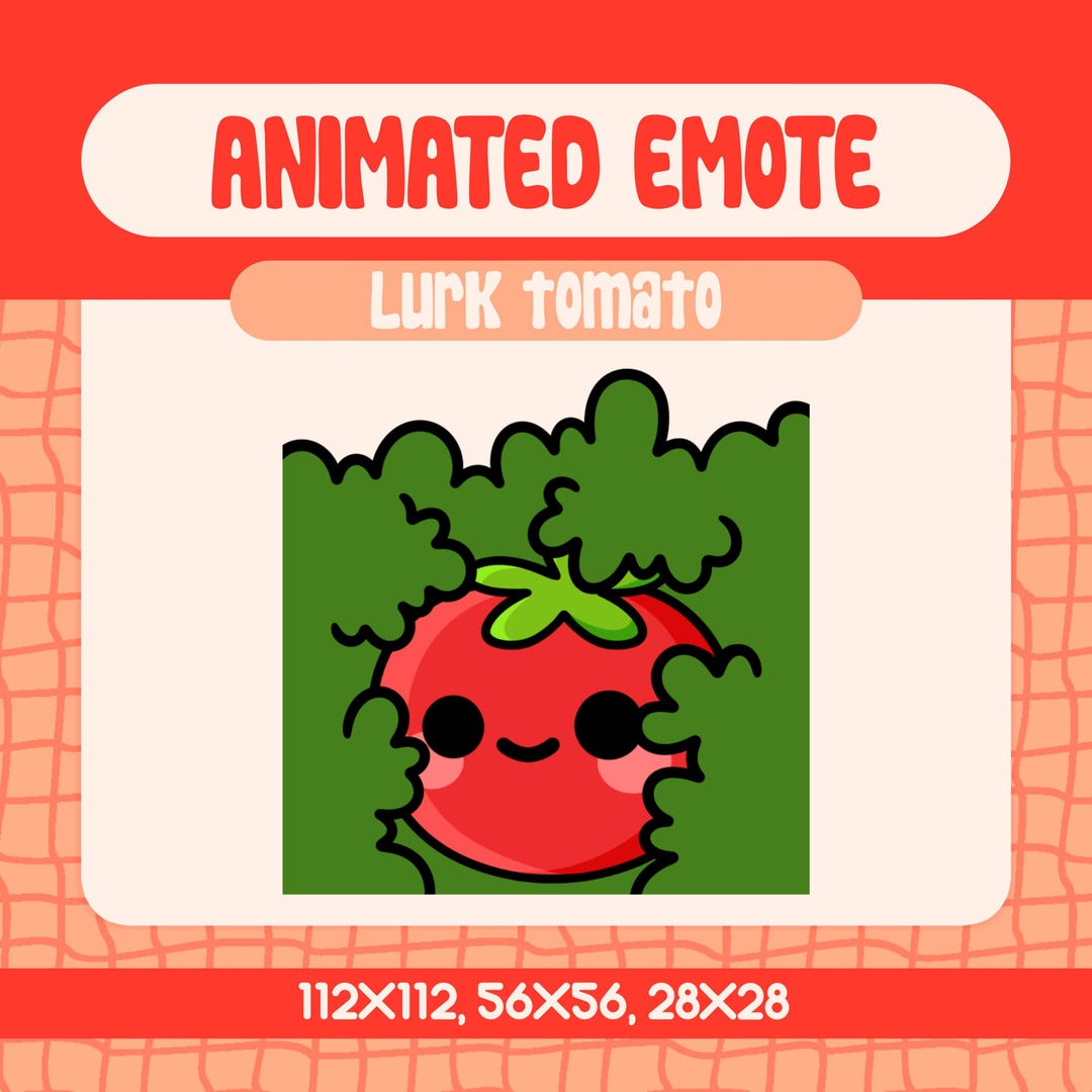 Kawaii Lurk Tomato Animated Emote for Twitch, Discord (digital Download ...